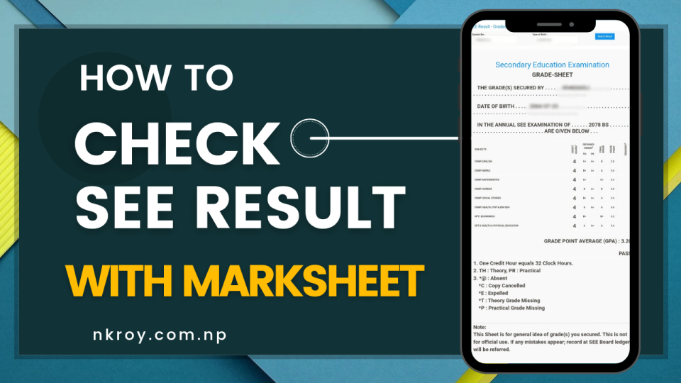 How To Check SEE Result With Marksheet | SEE Result 2078 » Nitesh's Blog